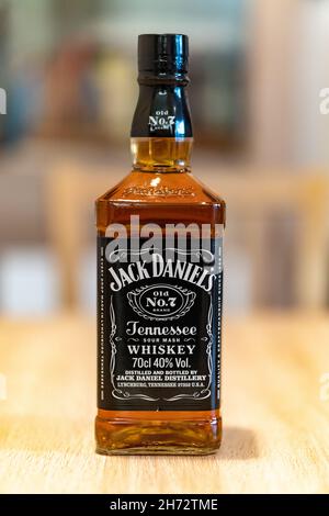 Whiskey on the table, studio shot Stock Photo - Alamy