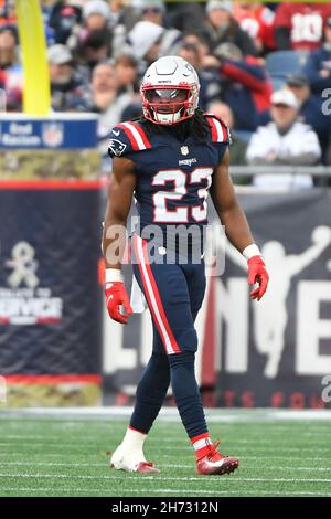 New England Patriots safety Kyle Dugger (23) drops into coverage during ...