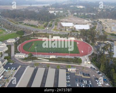 Aerial view of Scripps Ranch High School in San Diego, California, USA ...