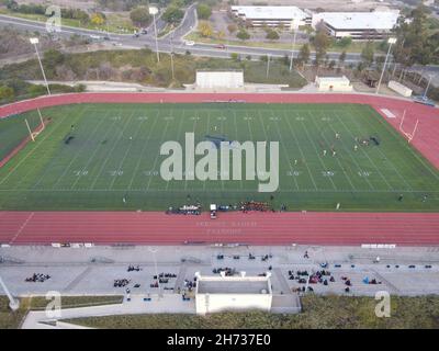 Aerial view of Scripps Ranch High School in San Diego, California, USA ...
