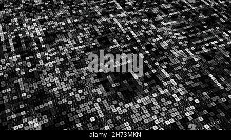 3D computer cells with numbers. Animation. Business structure in 3D computer graphics with ...