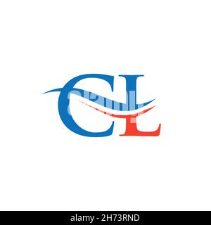 Initial CL letter linked logo vector template. Swoosh letter CL logo ...