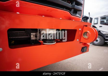 Machine vision system of an autonomous self driving truck Stock Photo ...