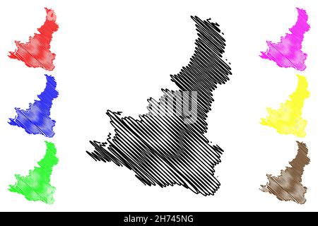 Birbhum district (West Bengal State, Republic of India) map vector ...