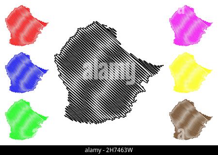 Bijnor district (Uttar Pradesh State, Republic of India) map vector ...