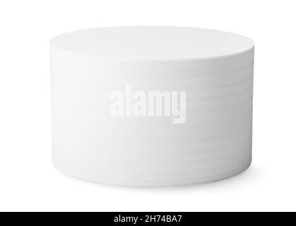Perfect white cylinder isolated on white background Stock Photo - Alamy