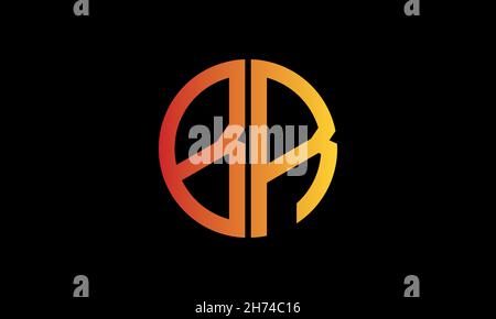 Letter BR monogram alphabet in a circle with DNA. Genetics logo design ...
