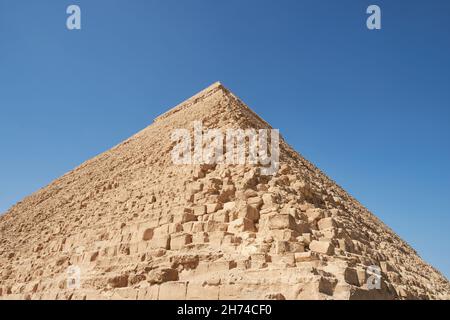 Edge of the pyramid of Khafre or of Chephren the second-tallest and ...