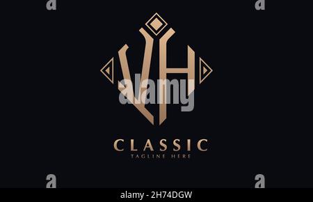 HV, VH, V AND H Abstract initial monogram letter alphabet logo design ...
