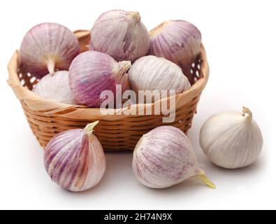 Solo or single clove garlic over white background Stock Photo - Alamy