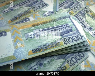 Money of Laos. Kik bills. LAK banknotes. 2000 Lao. Business, finance ...