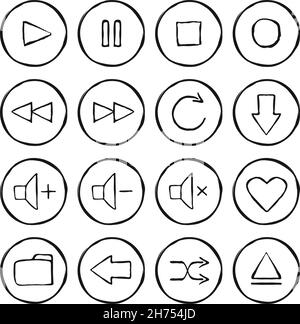 Sound recording linear icons set. Audio, Microph, Amplifier, Studio ...
