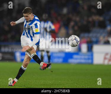 Huddersfield, UK. 20th Nov, 2021. Harry Toffolo #3 of Huddersfield Town ...
