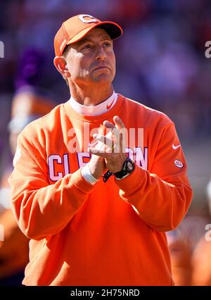 Clemson, South Carolina, USA. 20th Nov, 2021. Clemson Tigers running ...