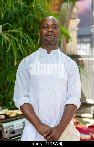 Chef serving food at Soho Food Festival Stock Photo - Alamy