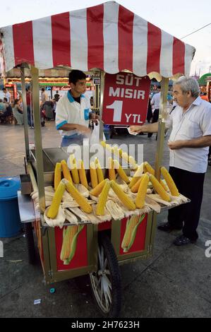 Street selling boiled corn Stock Photo - Alamy