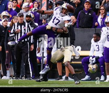Washington wide receiver Taj Davis is pictured during an NCAA football ...