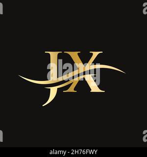 letter JX Logo Design Vector Template. Initial Linked Letter Design JX Vector Illustration Stock ...