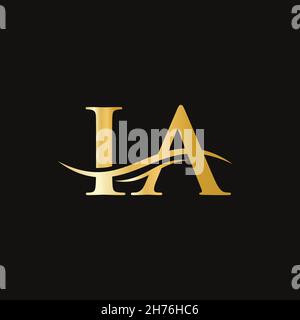 Creative IA letter with luxury concept. Modern IA Logo Design for ...