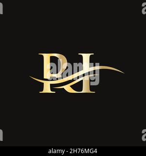 RI Linked Logo for business and company identity. Creative Letter RI ...