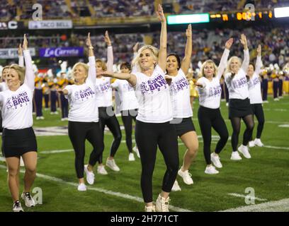 November 20, 2021: The LSU Golden Girls perform during the halftime ...