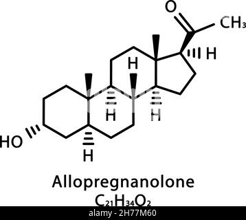 Allopregnanolone chemical formula. Allopregnanolone chemical molecular ...