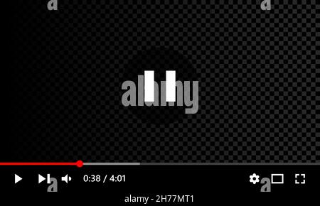 Video full frame element mockup template. Multimedia player interface to blog channel webpage ...