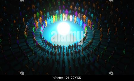 3d render. Massive crowd low people Stock Photo - Alamy