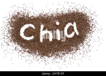 Chia word made up of chia seeds isolated on white background Stock ...