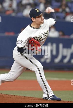 Hiroya Miyagi of Japan pitches against the Czech Republic in a World ...