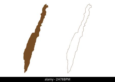 Oland island (Kingdom of Sweden, Kalmar County) map vector illustration ...