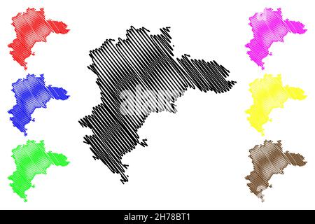 Botad district (Gujarat State, Republic of India) map vector ...