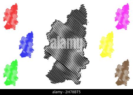 Amravati district (Maharashtra State, Republic of India) map vector ...