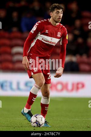 Matt Crooks of Middlesbrough in action with Jack Taylor of Ipswich Town ...