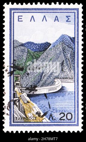 GREECE - CIRCA 1962: a stamp printed in Greece shows Hands and Grain ...