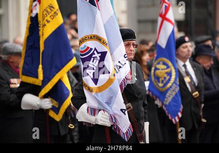 Standard bearers during the annual parade by AJEX, the Jewish Military ...
