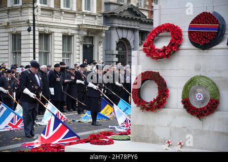 Standard bearers during the annual parade by AJEX, the Jewish Military ...