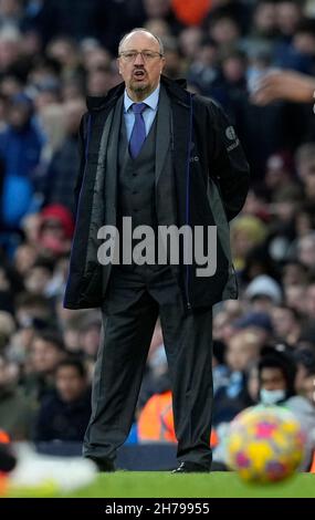 Manchester, UK. 21st Nov, 2021. Rafa Benitez manager of Everton during ...