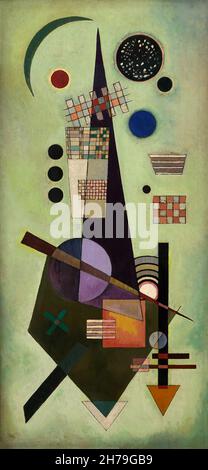 A geometric abstract painting by Wassily Kandinsky, featuring bold ...