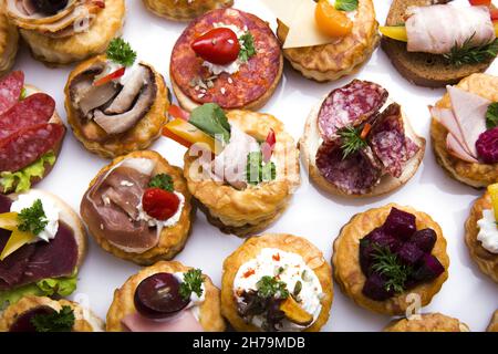 A closeup shot of different kinds of canapes Stock Photo - Alamy