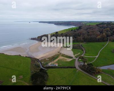 porthluney beach, caerhays beach, cornwall, england, britain Stock ...