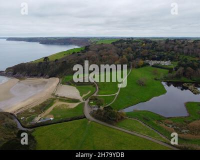 Porthluney beach near caerhays Cornwall England uk Stock Photo - Alamy