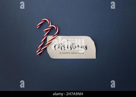 christmas background lollipops on blue background gifts Stock Photo - Alamy