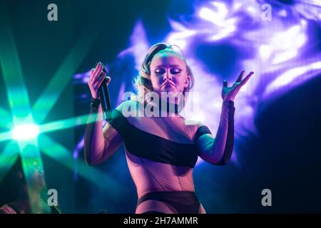 STOCKHOLM 20211121 Swedish singer Zara Larsson performs at Avicii Arena ...