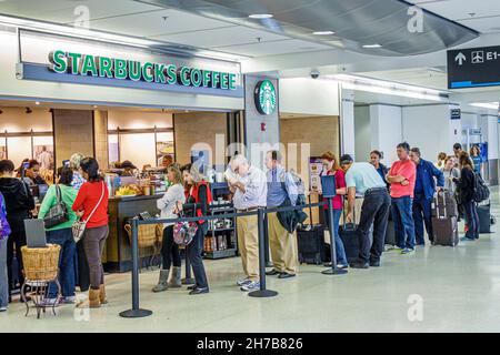 Miami Florida,International Airport,Starbucks Coffee,barista,customers ...
