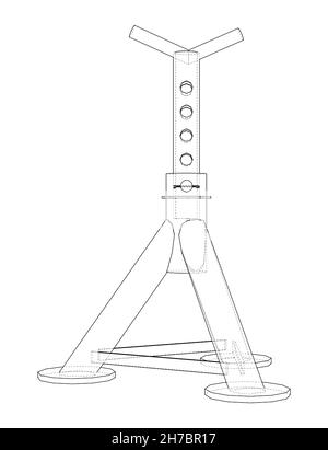 Axle stand isolated. 3d illustration Stock Photo - Alamy