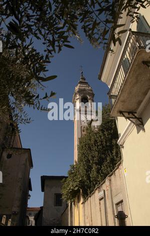 Church tower in the town of Arona, Piemonte Stock Photo - Alamy
