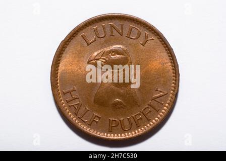 Island of Lundy Puffin Coin 1929 Stock Photo - Alamy