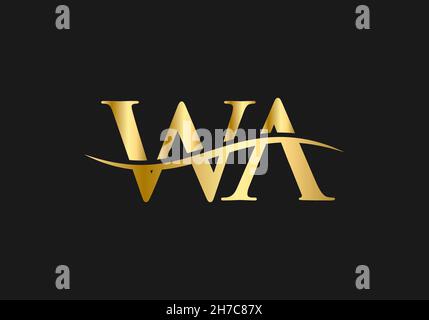 Initial WA Letter Linked Logo. Creative Letter WA Logo Design Vector ...