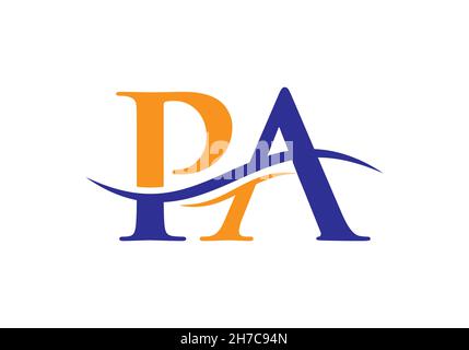 premium PA logo monogram with gold circle frame. luxury initials design ...